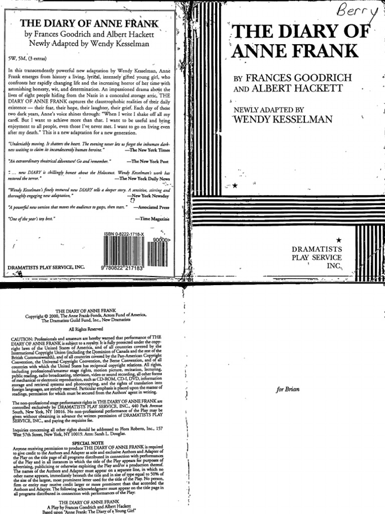 Diary of Anne Frank Script | PDF