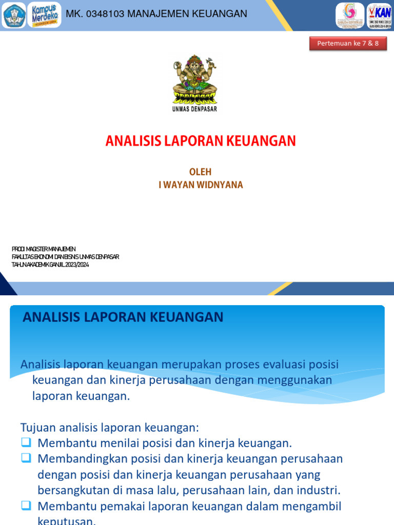 Analisis Laporan Keuangan | PDF | Pengelolaan Keuangan & Uang