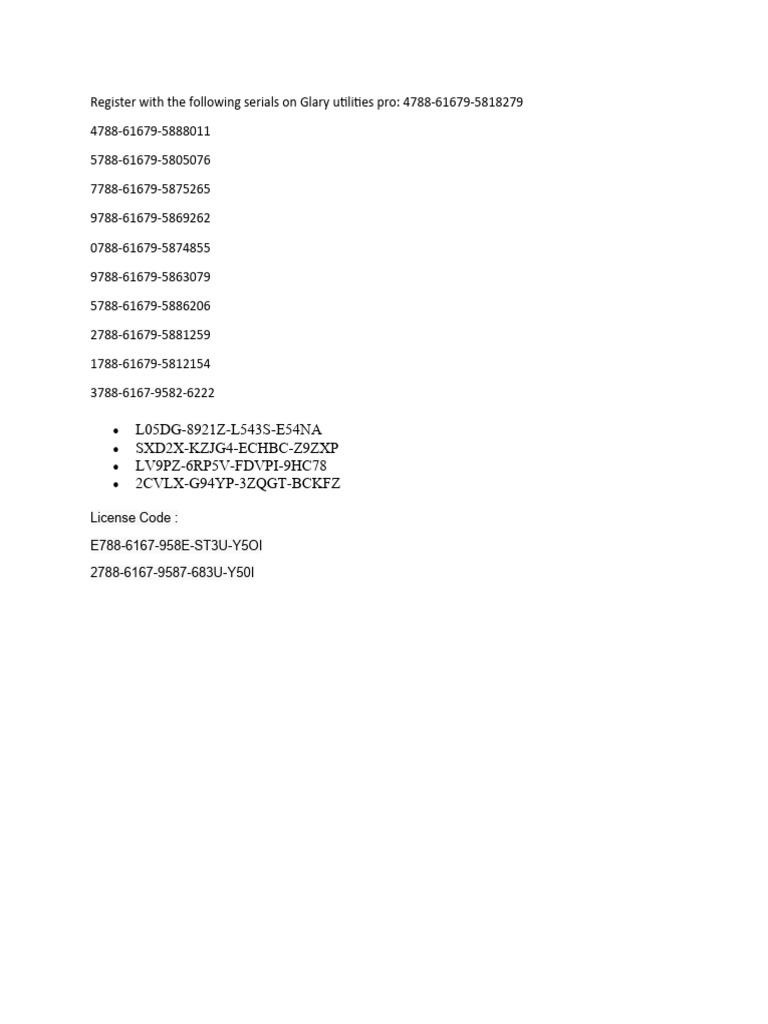 Serials On Glary Utilities Pro | PDF