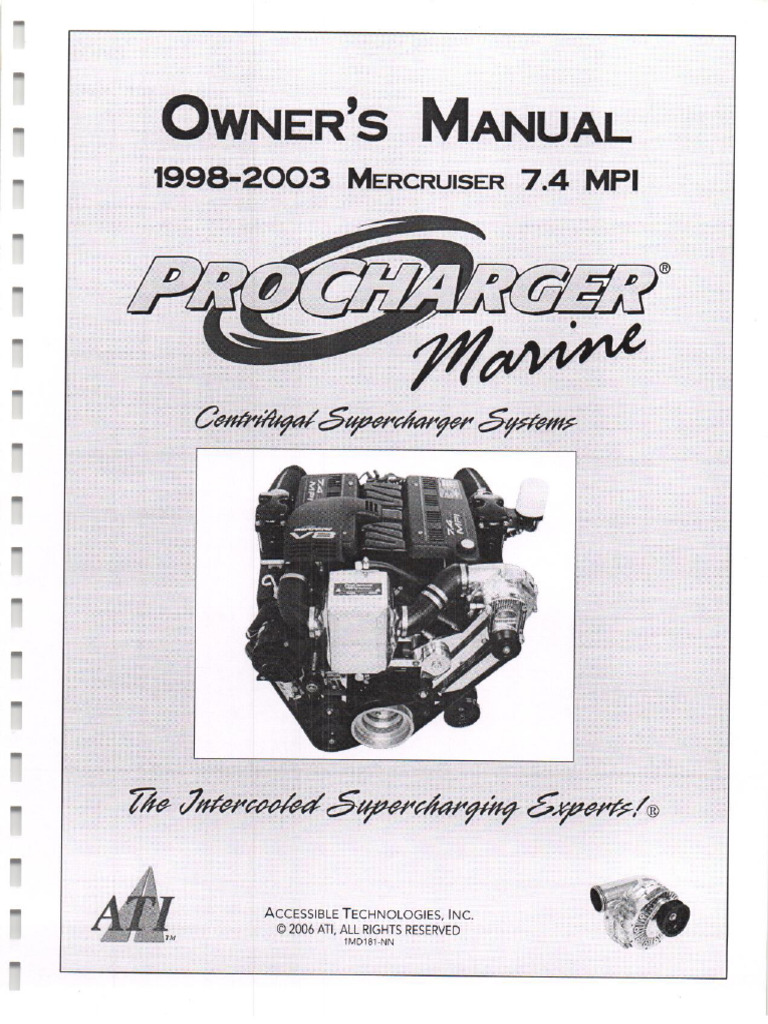 Mercruiser Manual 9803 7.4 Mpi | PDF