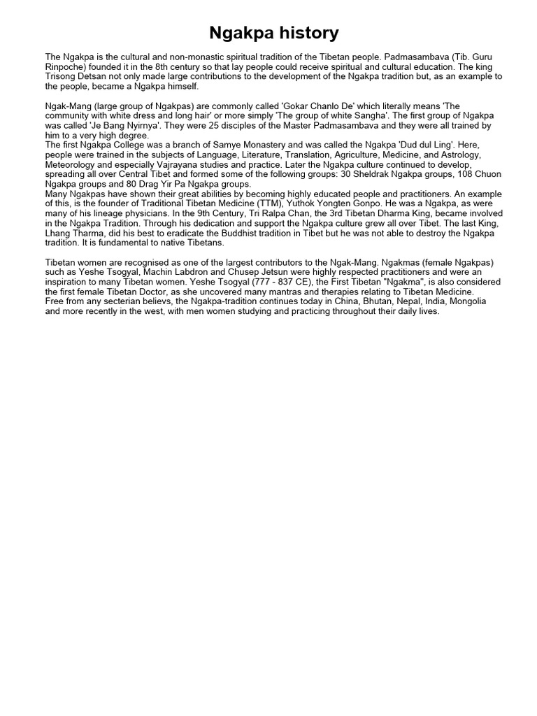 Ngakpa TRADICION of IATTM | PDF | Tibetan Buddhism | Padmasambhava