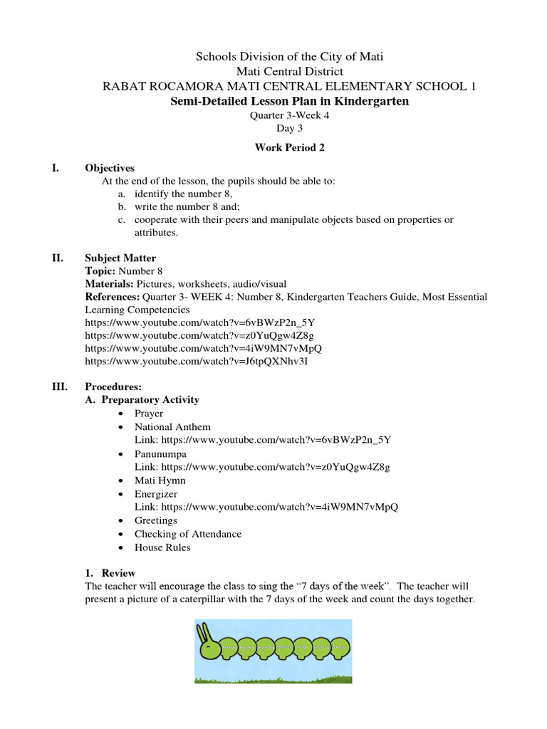 LP Numeracy Number8 Thesecond | PDF | Teachers | Lesson Plan