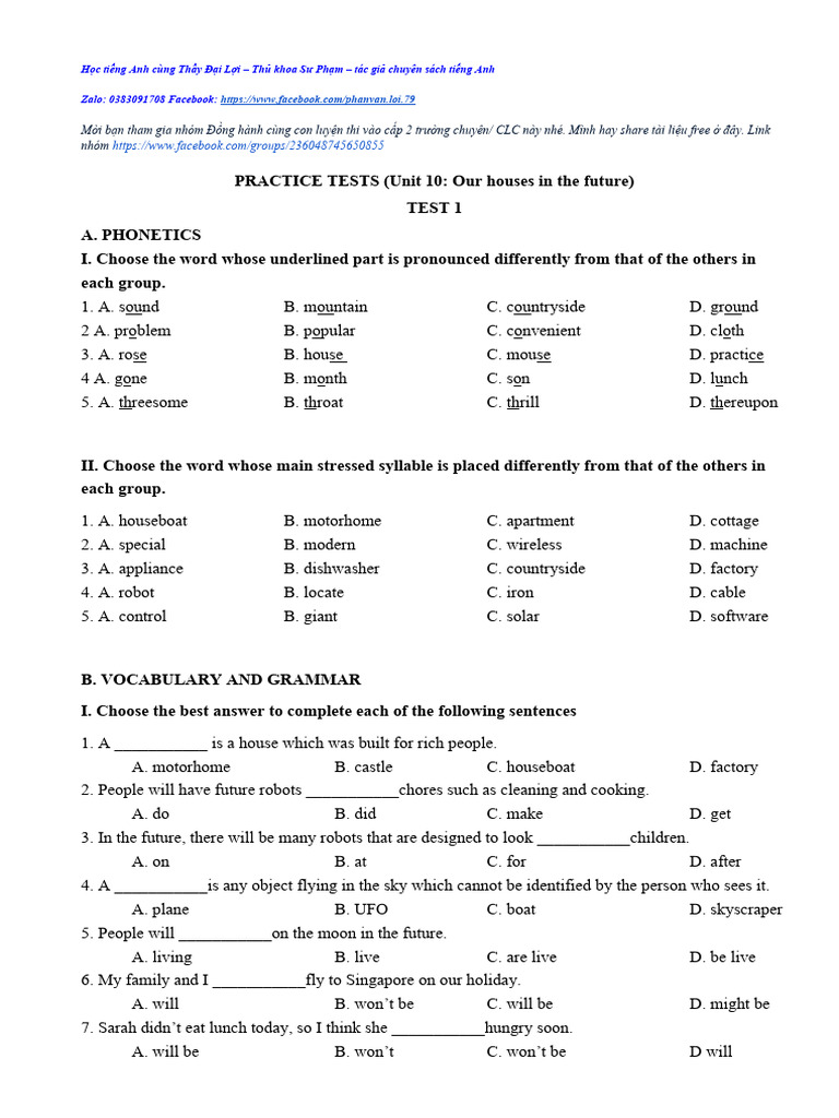 Unit 10 Test 1 | PDF