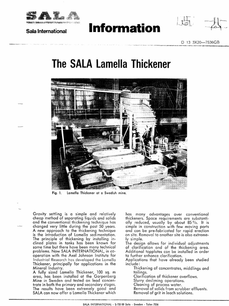 Lamella Sedimentation Equipment | PDF | Soft Matter | Materials