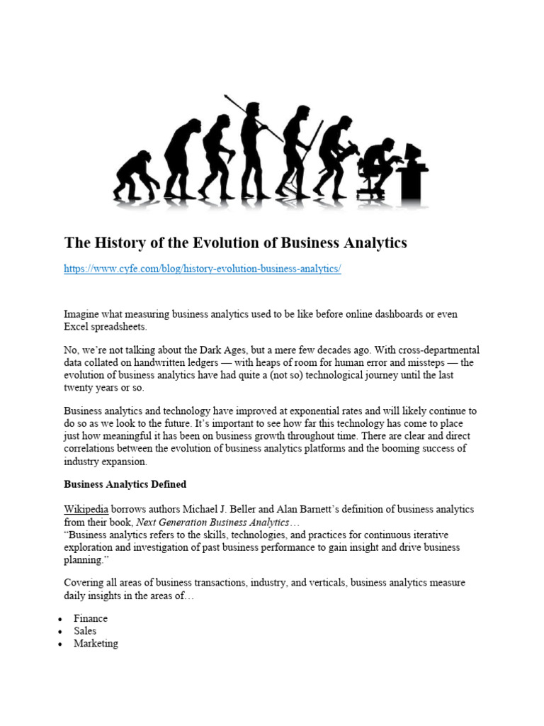 The History of The Evolution of Business Analytics | PDF | Analytics | Data