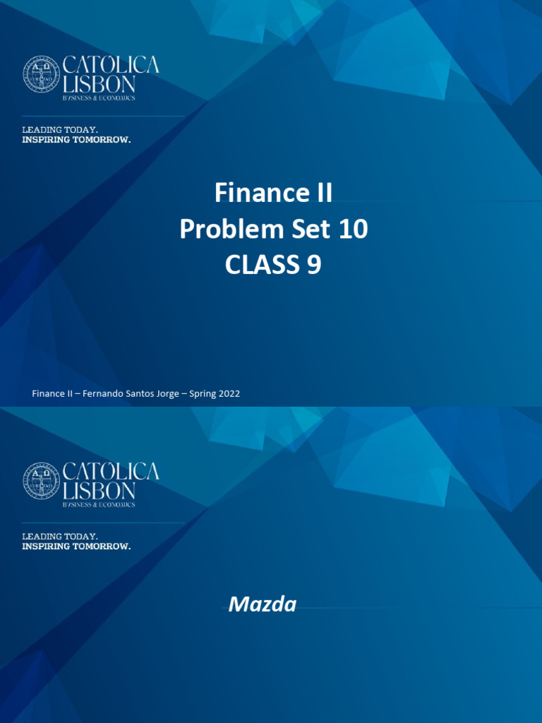 2022 Spring Finance II PS10 - Class 9 and Class 10 | PDF | Option ...