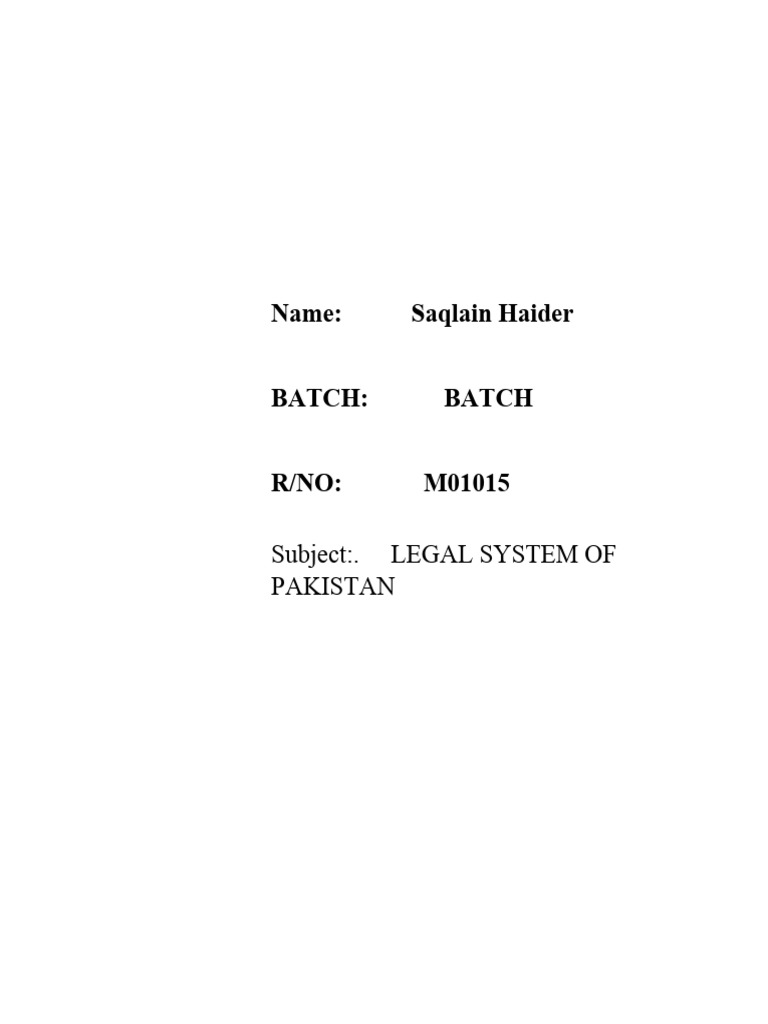 Pakistan Legal System Overview | PDF | Supreme Courts | Jurisdiction