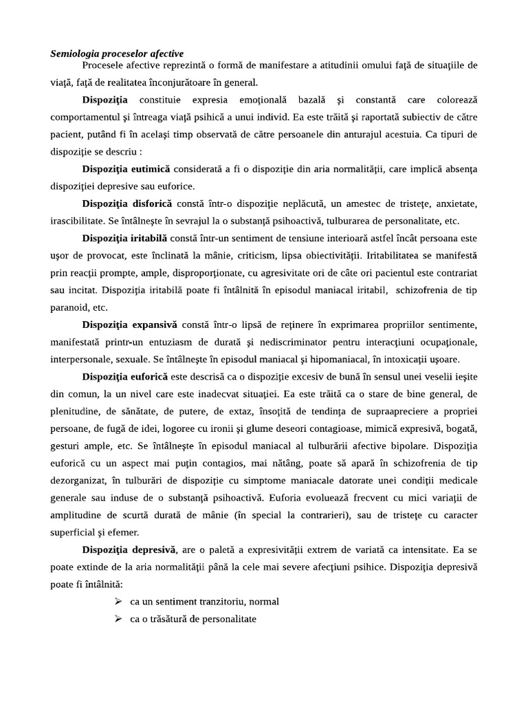Semiologia Afectivitatii PDF