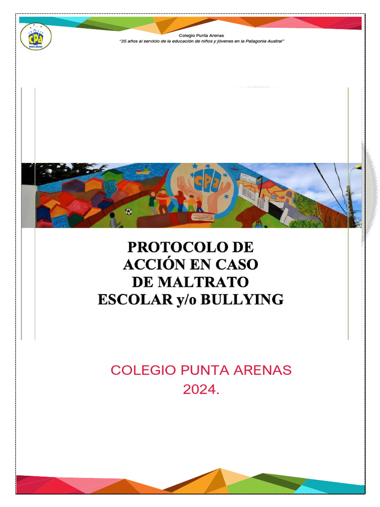 Protocolo 2024 Prevencion y Actuacion en Bullying Maltrato o Acoso Escolar | PDF | Abuso ...