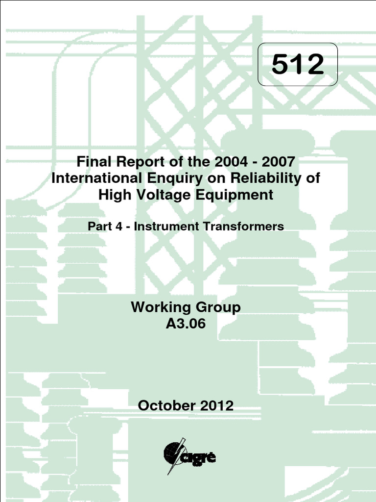 Cigre Cod 512 | PDF | Transformer | Reliability Engineering