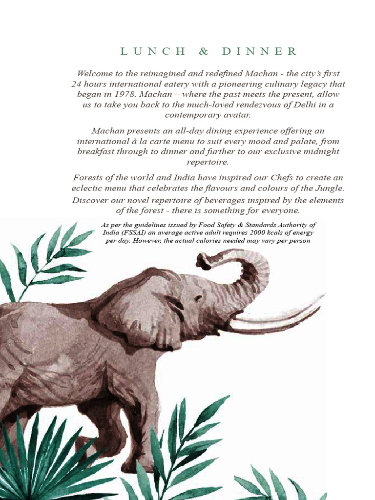 Machan Food Menu Lunch August 2023 Printing | PDF | Indian Cuisine | Wine