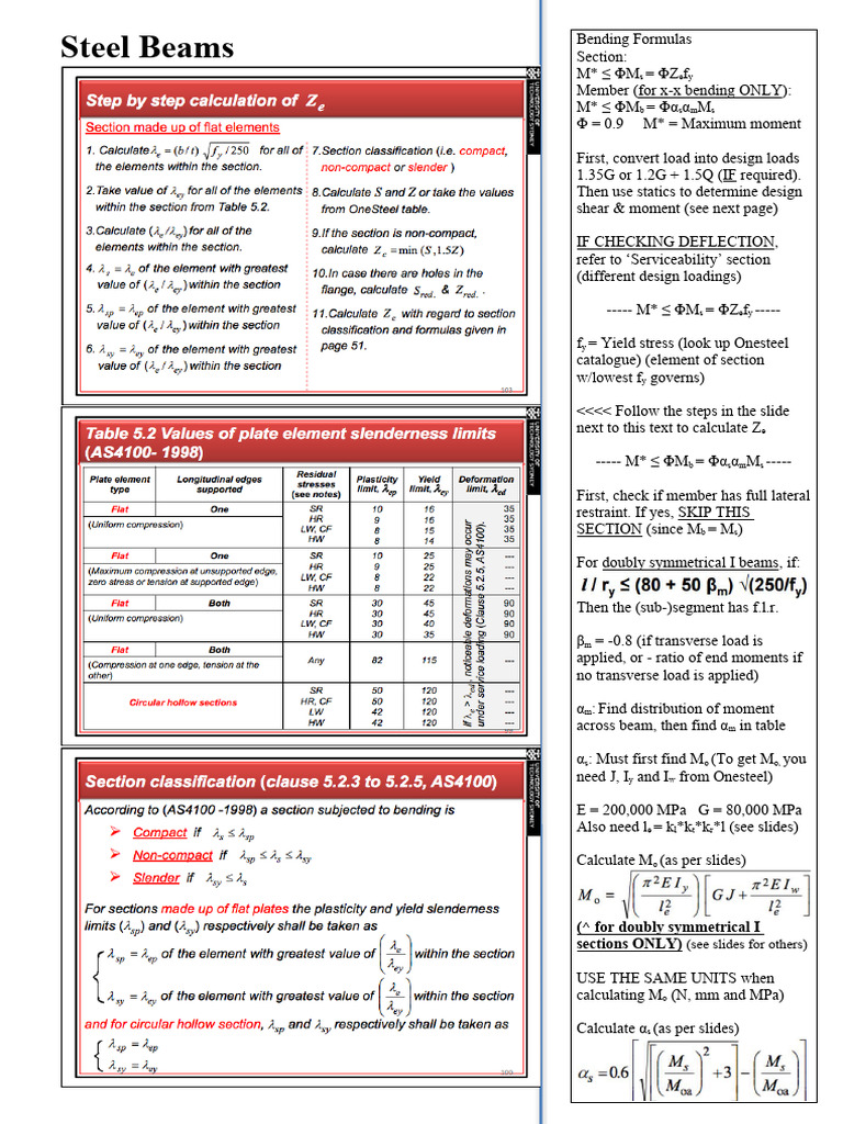 Steel and Timber Notes (Part 3) | Download Free PDF | Bending | Beam ...