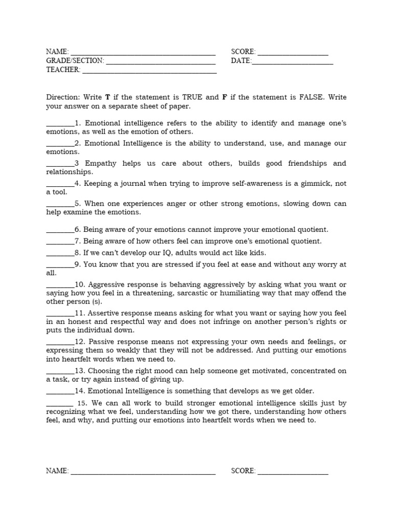 MODULE 1 - LESSON 1 - Personal Relationship | PDF | Feeling | Emotions