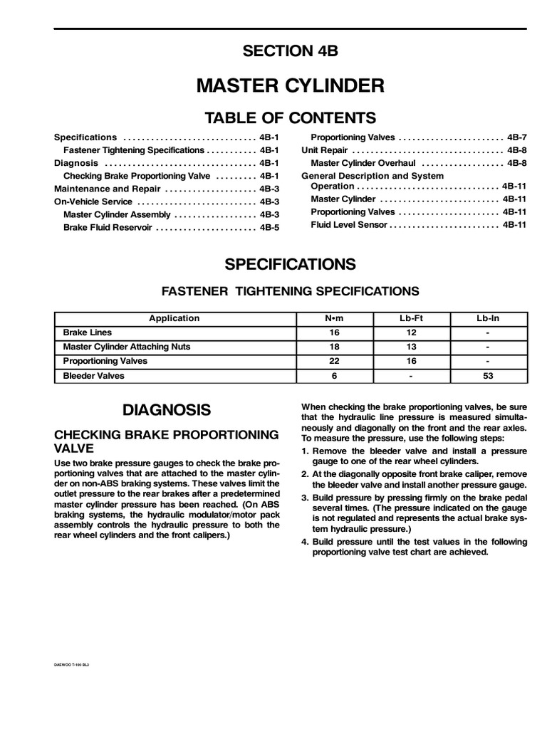 4B. Master Cylinder | PDF