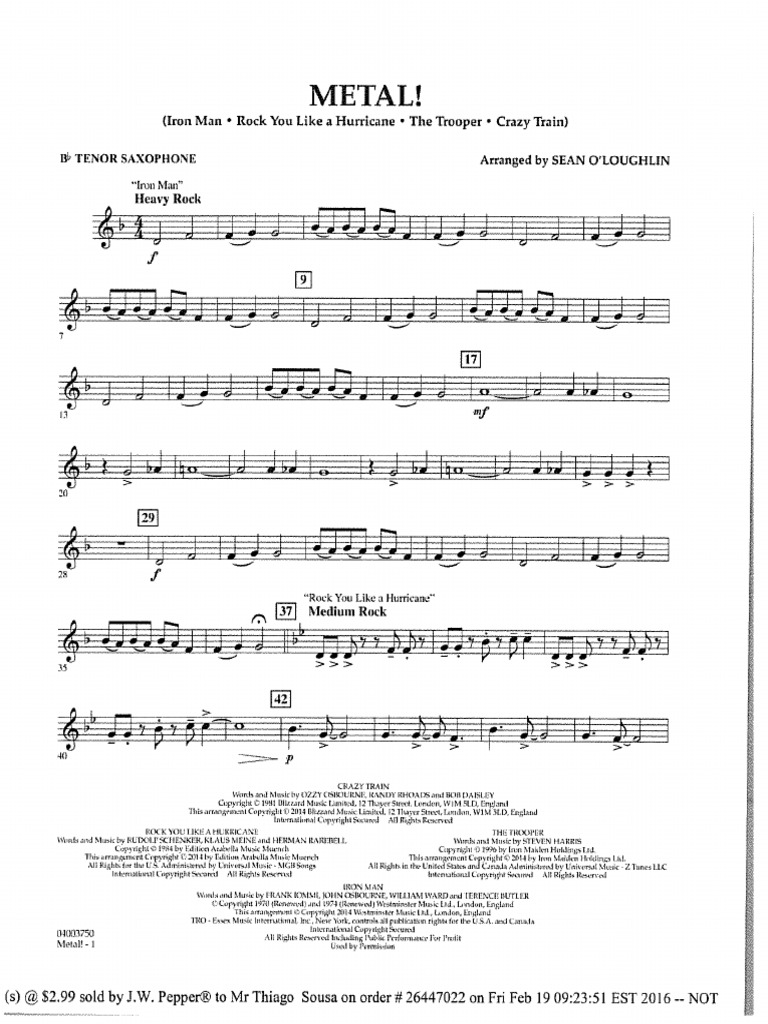 Metal! - Tenor Sax | PDF