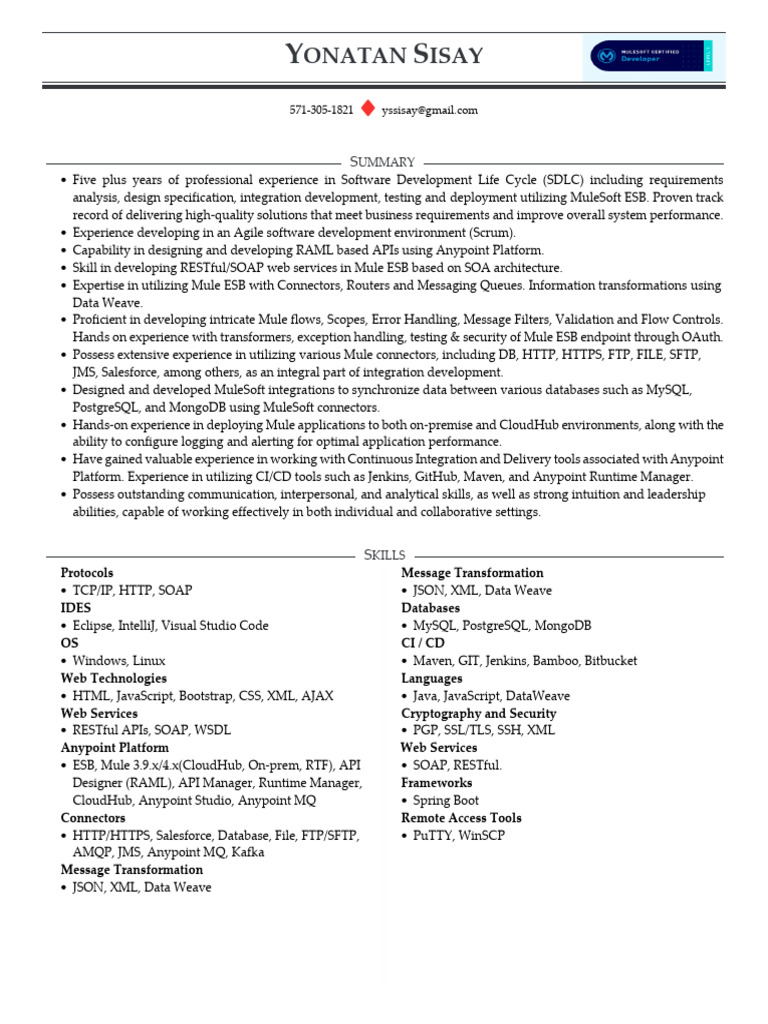 Yonatan Sisay Resume | PDF | Soap | Web Service