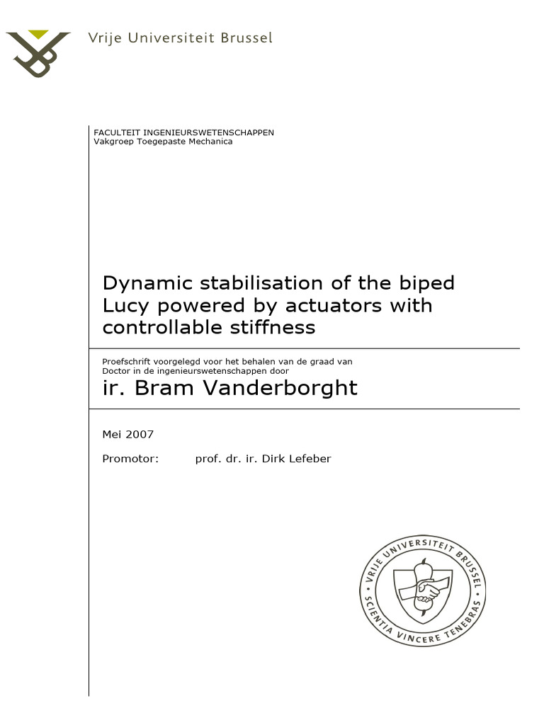Dynamic Stabilisation of The Biped Lucy Powered by Actuators With ...