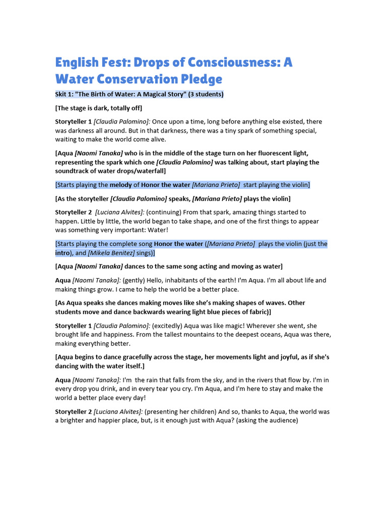 4D ENGLISH FEST (Final Script) | PDF | Water | Pollution