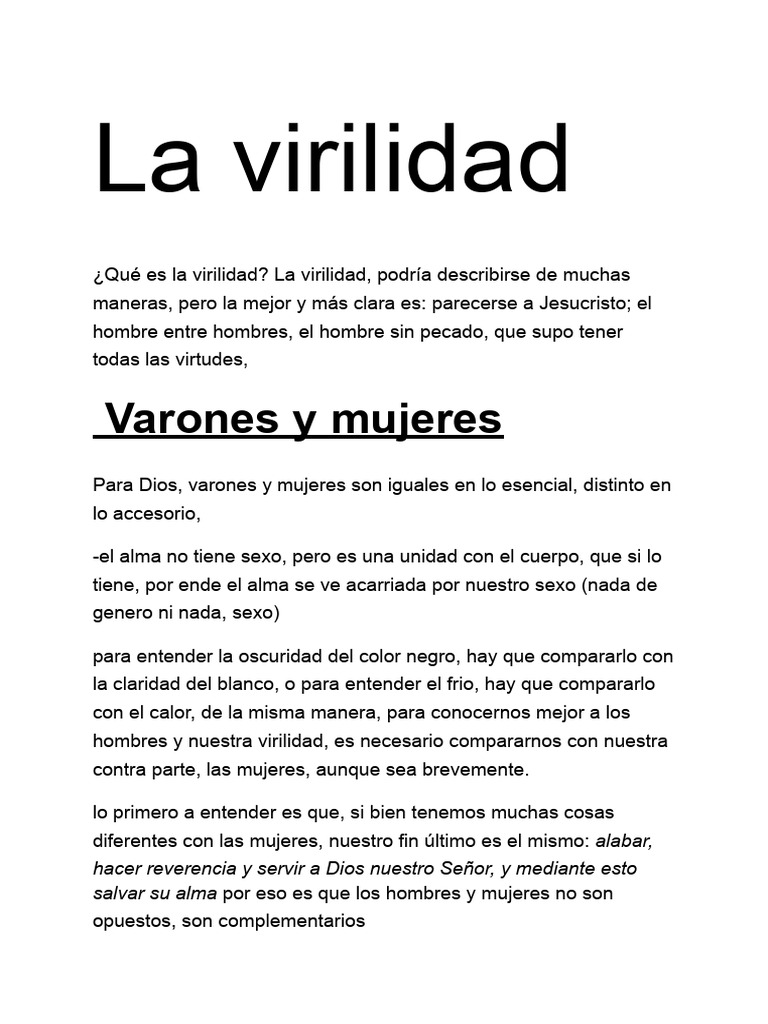 La virilidad y sus virtudes esenciales | PDF | Masculinidad | Alma