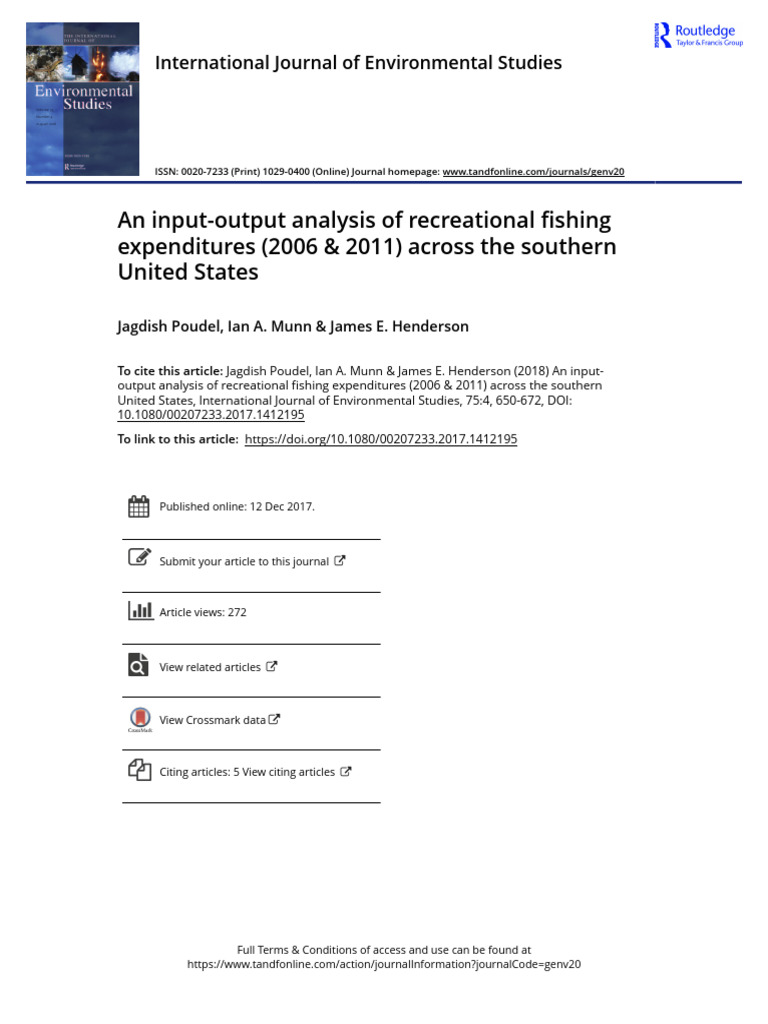 Economic Impact of Recreational Fishing | PDF | Input–Output Model | Economics