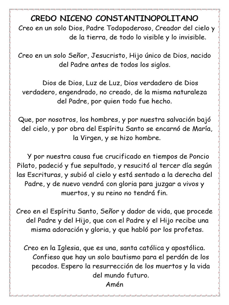 Credo Niceno Constantinopolitano | PDF | Filosofía | Religión y espiritualidad