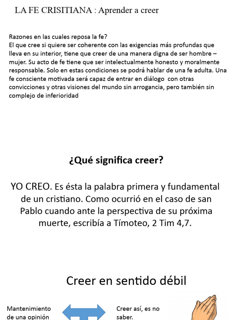 La Fe Cristiana | PDF | Fe | Jesús