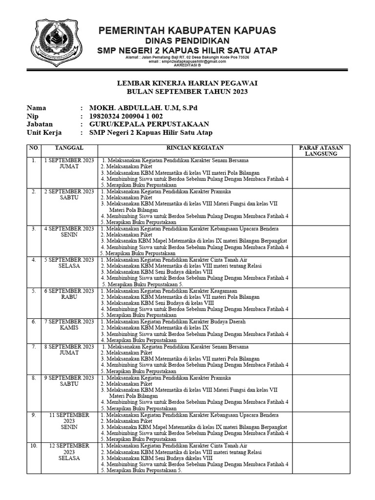 Format Lembar TPP 2023 September | PDF