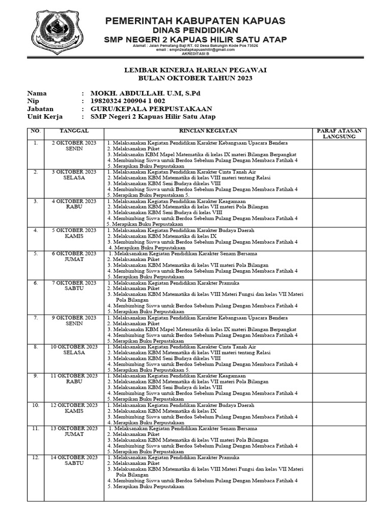 Format Lembar TPP 2023 Oktober | PDF