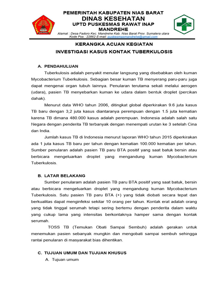 Investigasi Kontak TB di Nias Barat | PDF