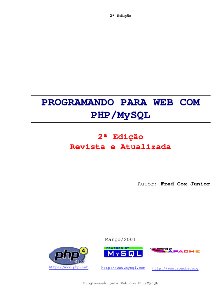 Programando para Web Com PHP Mysql 2a Ed | PDF | Php | Bancos de dados