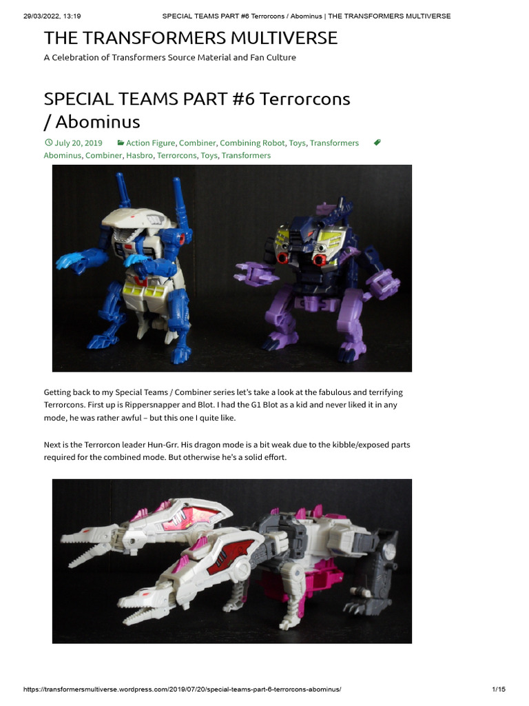 Special Teams Part #6 Terrorcons - Abominus - The Transformers ...