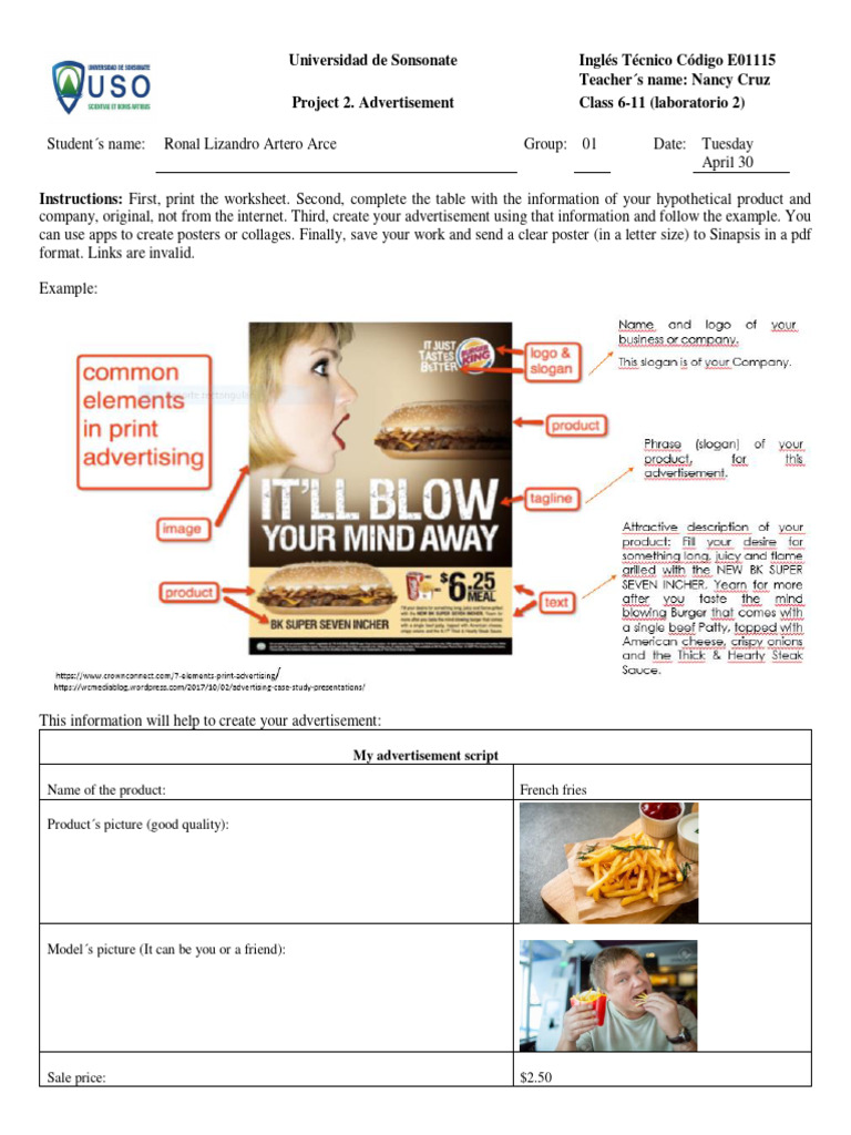 Example Project 2 and Format | PDF | Foods