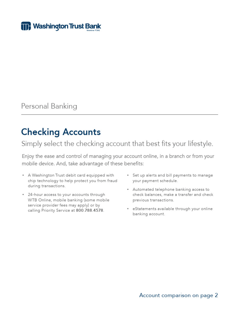 Checking Accounts: Personal Banking | PDF | Overdraft | Transaction Account