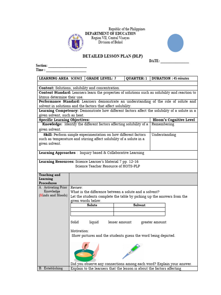 Matatag DLP Demo | PDF | Solubility | Learning Matatag DLP Demo | PDF | Solubility | Learning