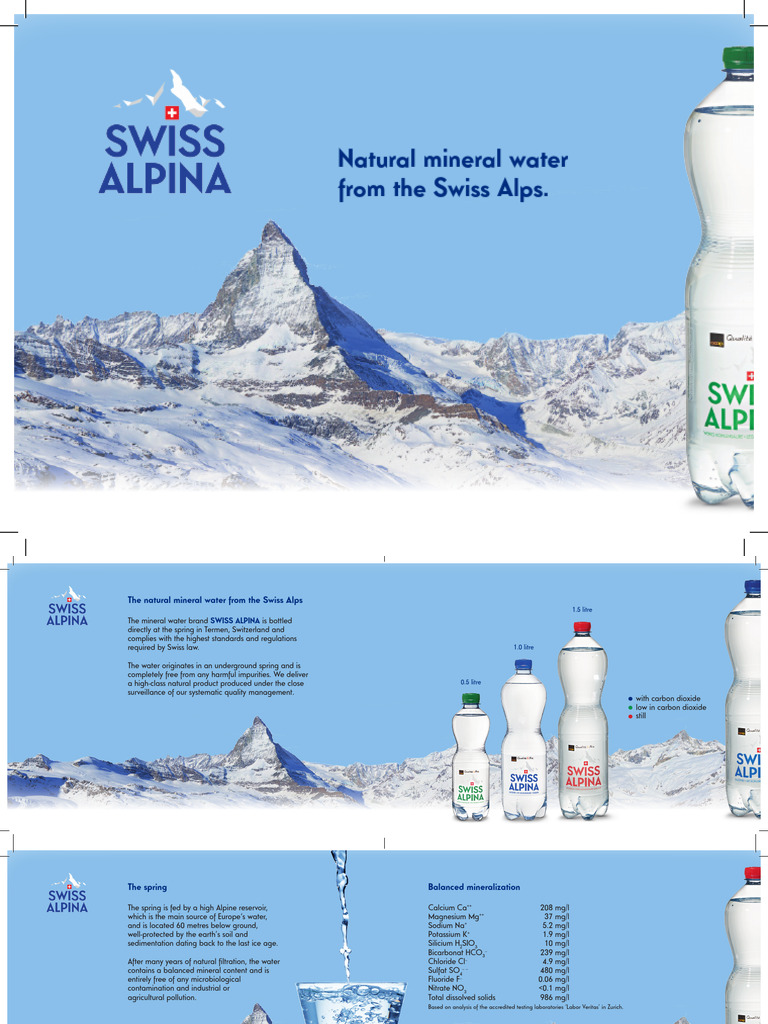Swiss Alpina Natural Mineral Water | PDF | Magnesium | Chloride