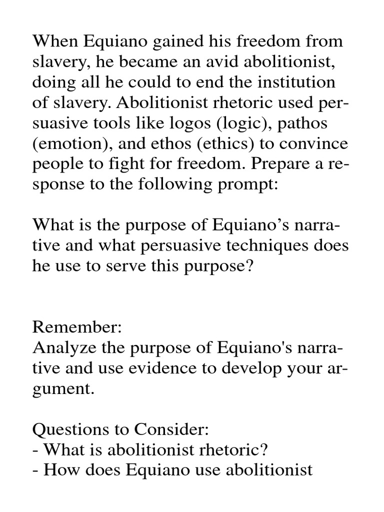 Equiano | Download Free PDF | Abolitionism | Rhetoric