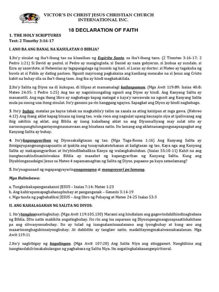 18 Declaration of Faith 3 | PDF