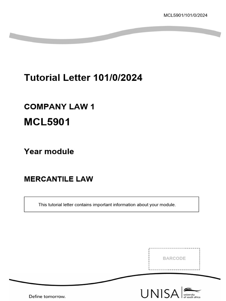 Company Law 1 Tutorial Guide 2024 | PDF | Libraries | Governance