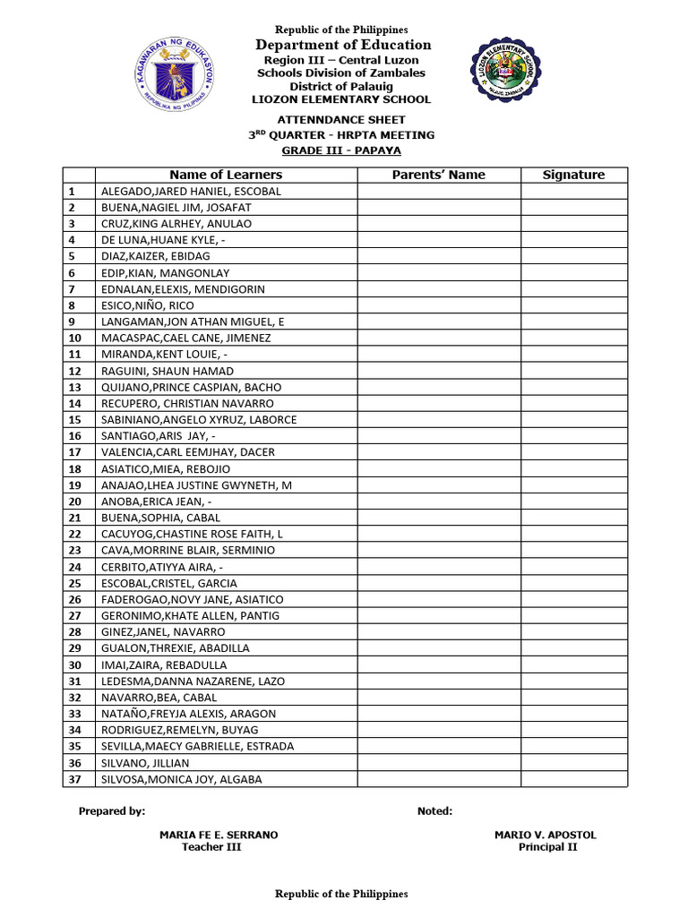 ATTENDANCE 2ND QTR | PDF | Public Administration | Philippines
