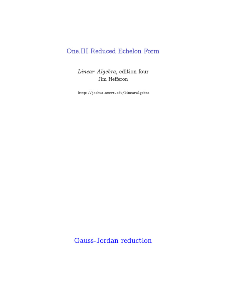 One III Handout | PDF | Matrix (Mathematics) | Algebra One III Handout | PDF | Matrix (Mathematics) | Algebra