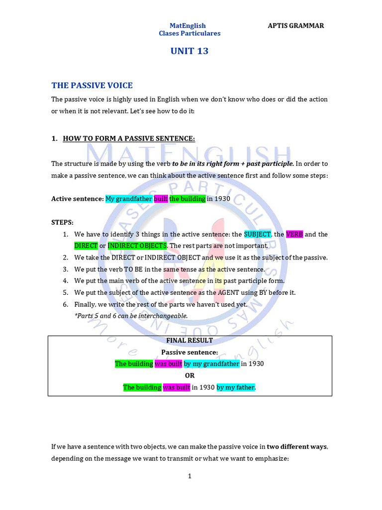 Passive Voice and Reported Speech Guide | PDF | Verb | Subject (Grammar)