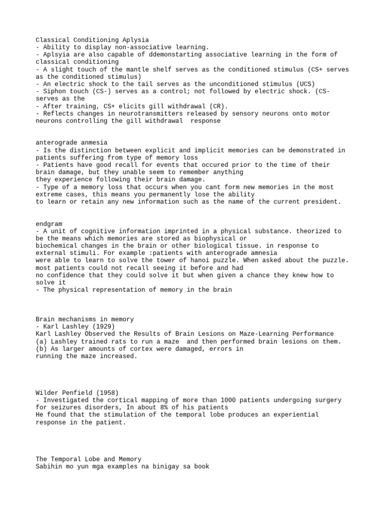 Shammay Report | PDF | Memory | Classical Conditioning