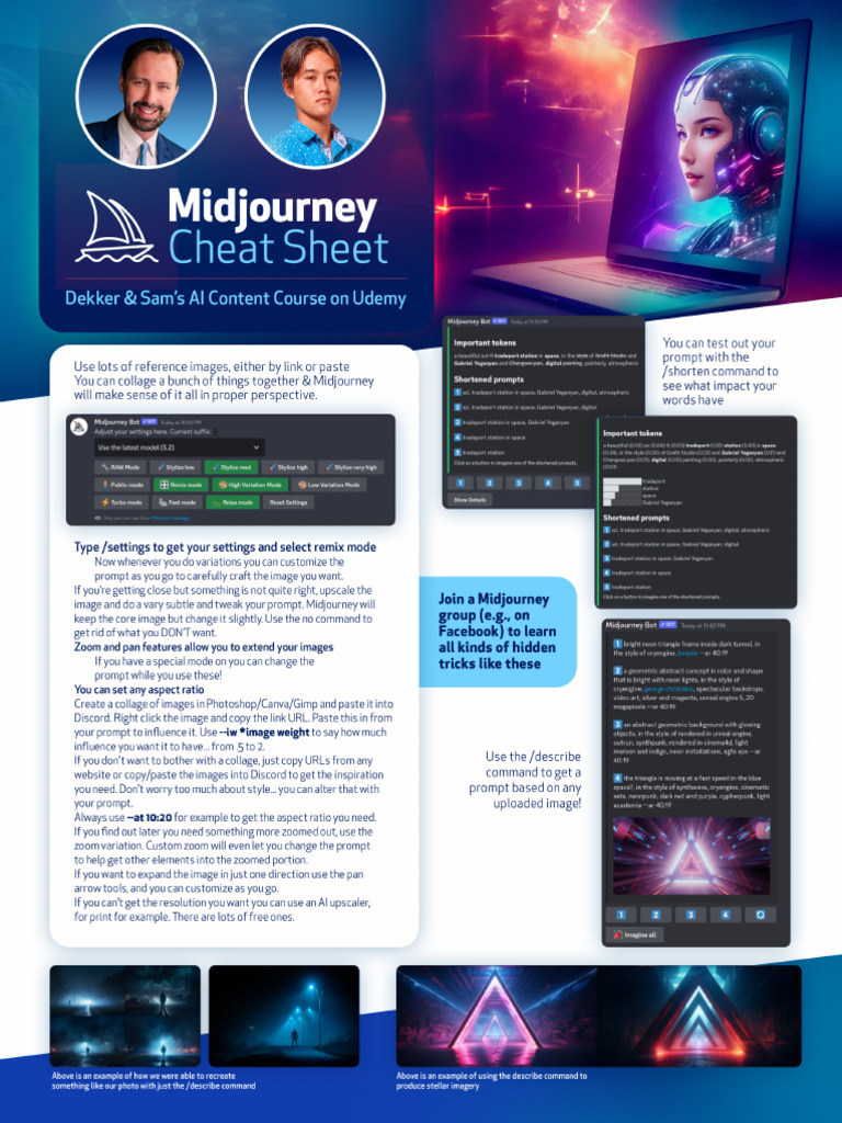 Mid Journey Cheat Sheet | PDF