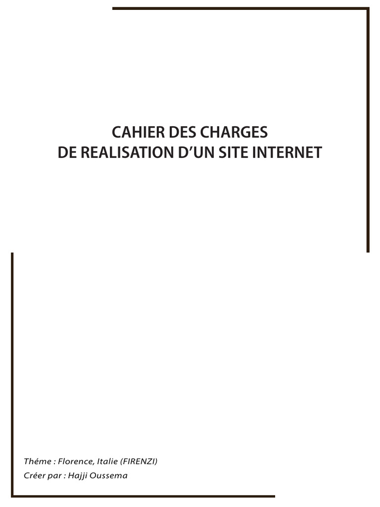 CAHIER DES CHARGES | PDF
