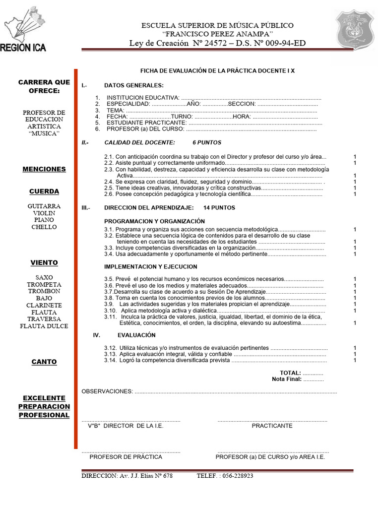 Ficha de Evaluacion de Practica Ix - 2022 | PDF | Maestros | Evaluación
