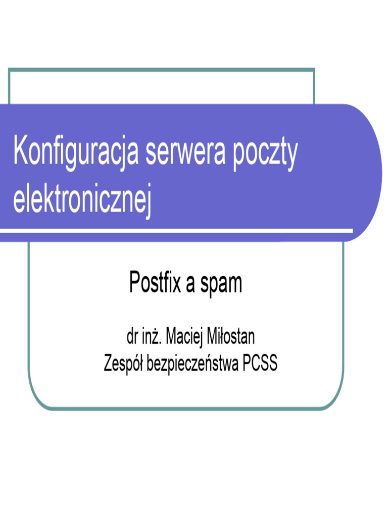 Konfiguracja Postfix | PDF