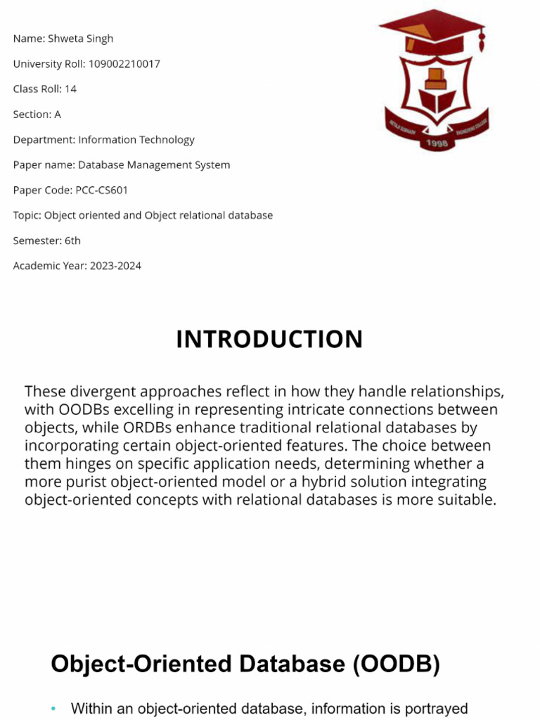 Untitled Presentation | PDF | Object Oriented Programming | Databases
