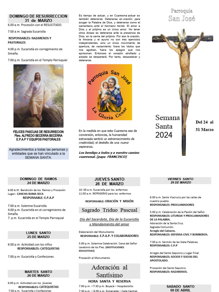 Programa Semana Santa 2023 | PDF | eucaristía | Prestado
