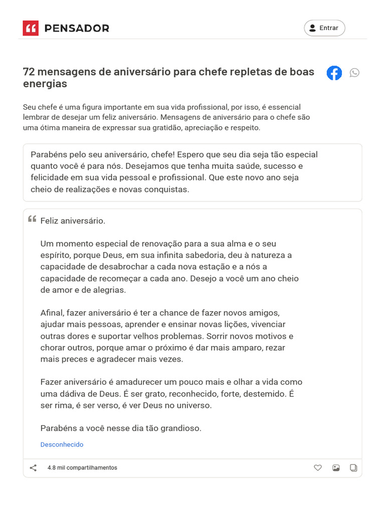 72 Mensagens de Aniversário para Chefe Repletas de Boas Energias ...