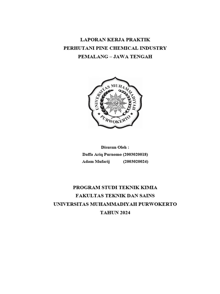 FORMAT LAPORAN KERJA PRAKTEK | PDF